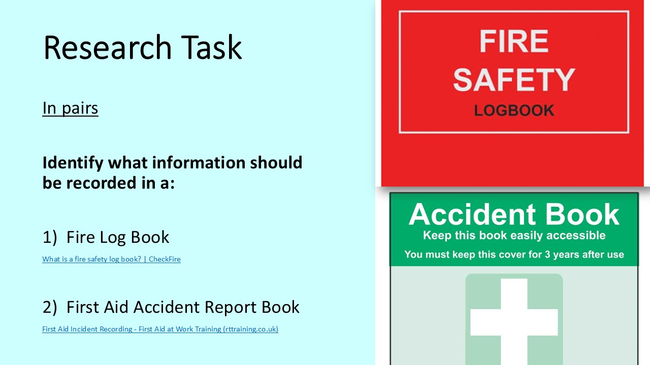 OCR L3 Sport Unit 4 (Camb Tech): H&S Legislation Lesson