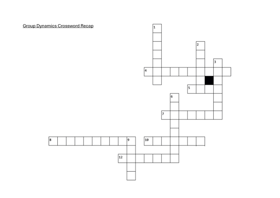 Worksheet - Group Dynamics Crossword (LO1: 4.1, 4.3) - PE PLAN IT
