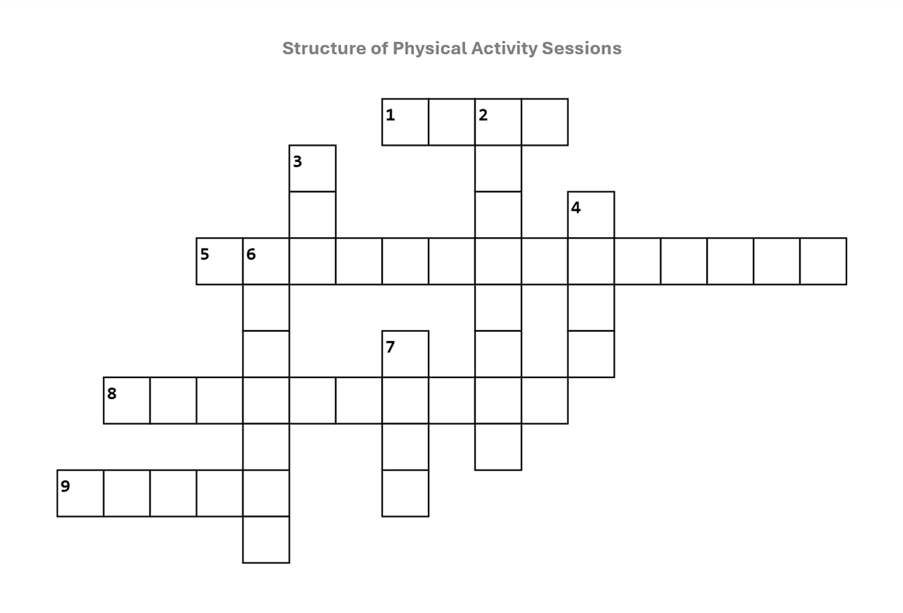 Worksheet - Structuring Activity and Adaptations Crossword (LO4: 4.1 ...